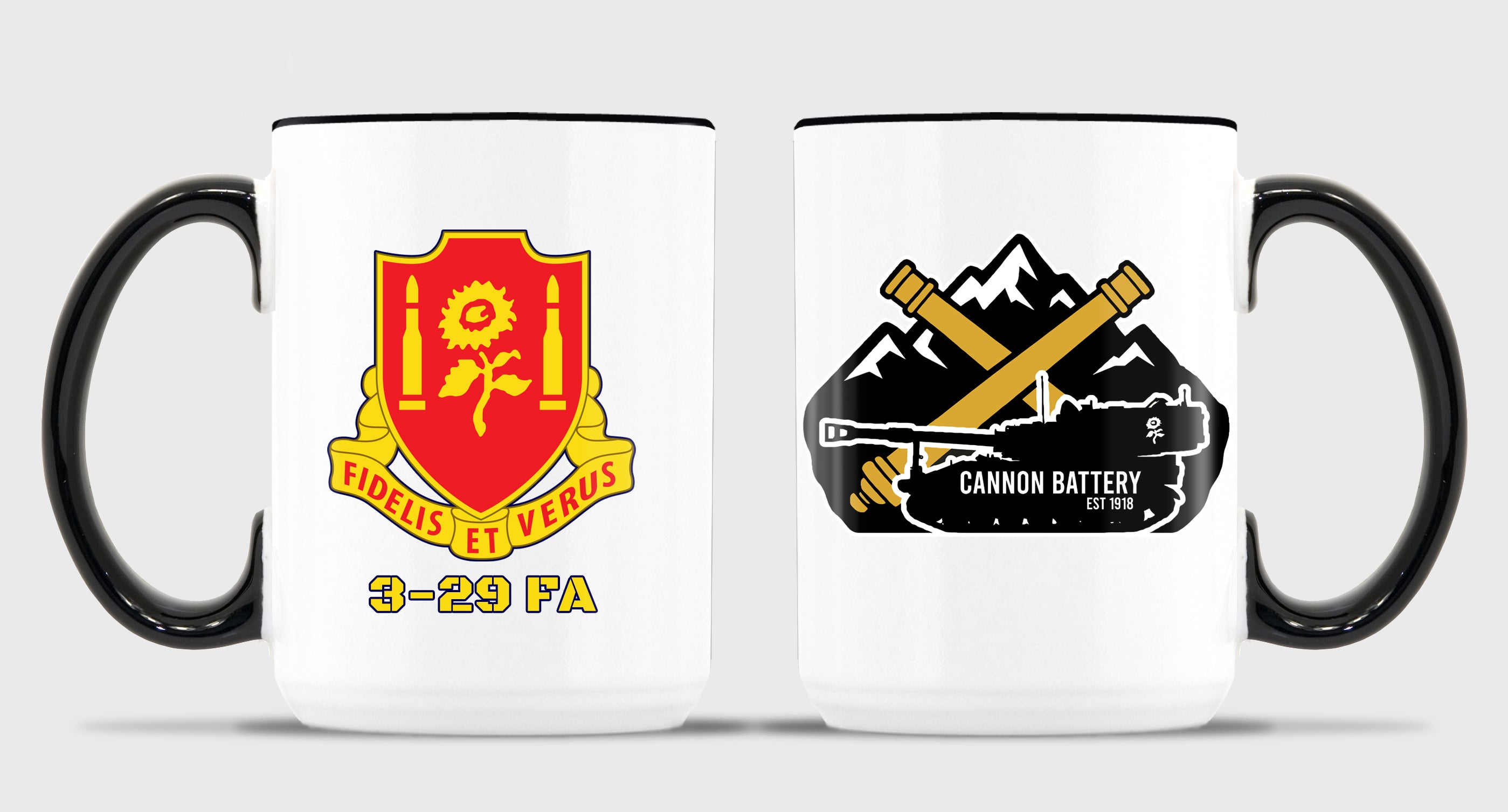 15 oz Coffee Mug- All White or White with Black Trim. – FortCarsonSwag