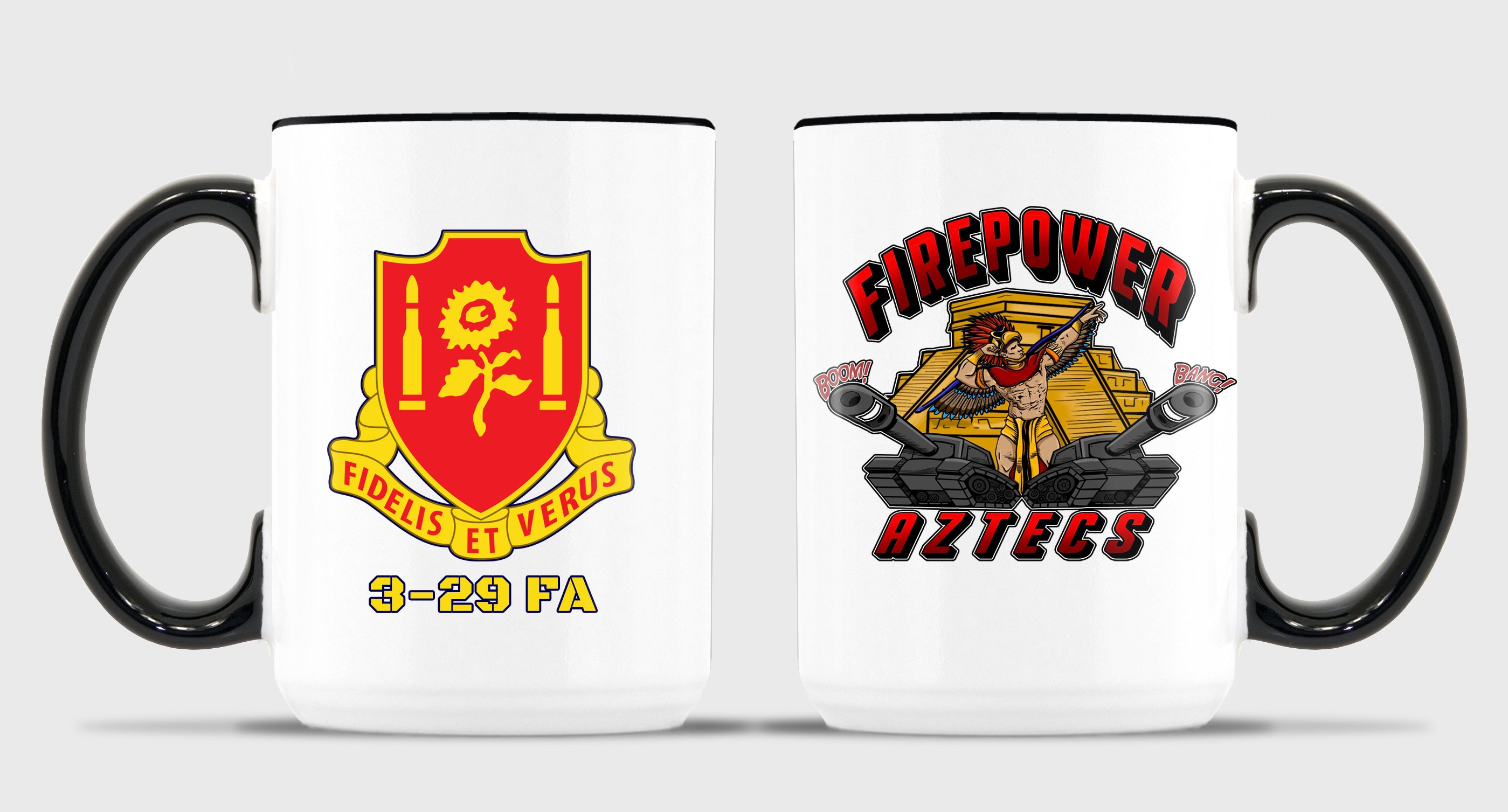 Aztec 15 oz Coffee Mug- All White or White with Black Trim ...