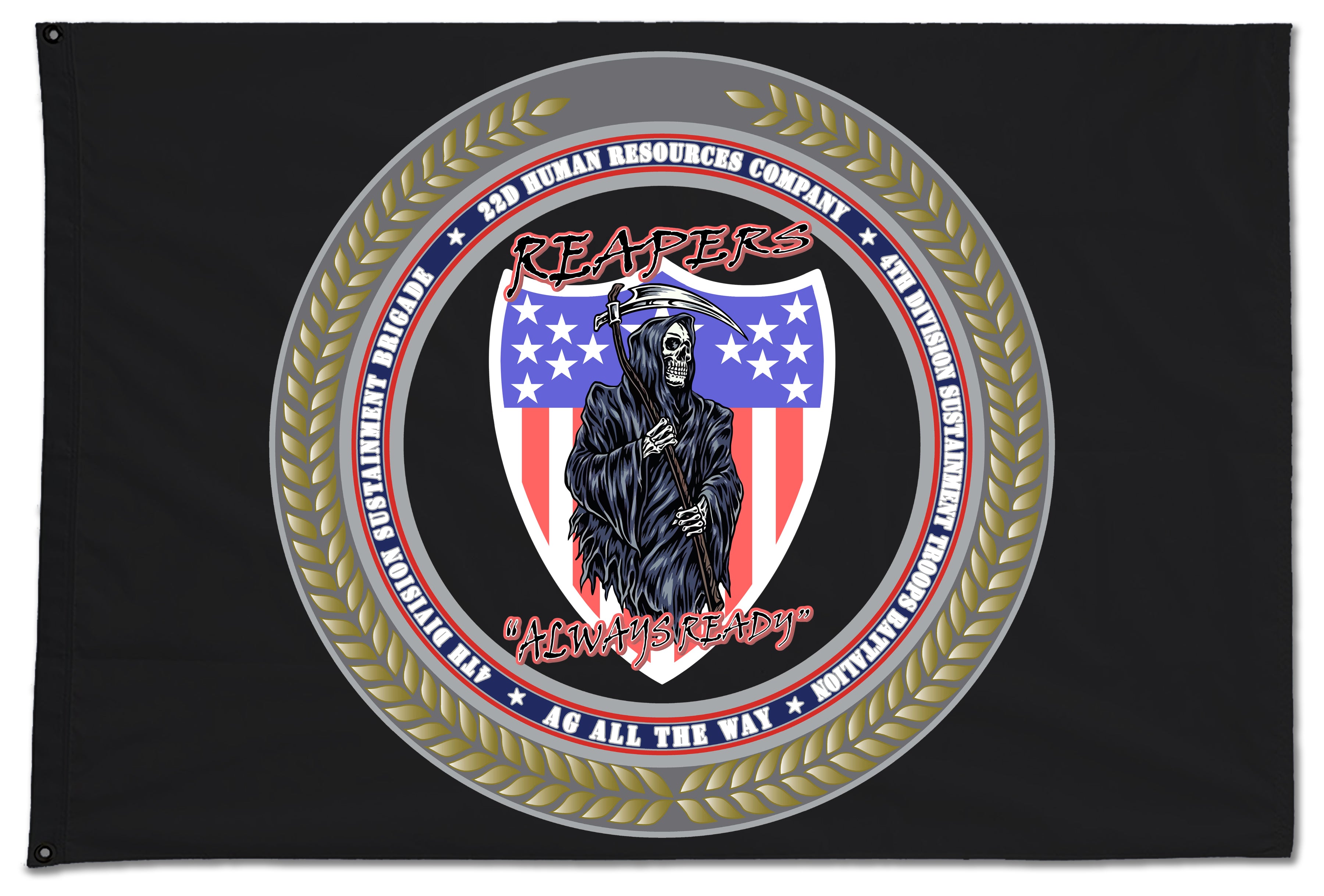 Reapers Crest Flag. One Sided with Grommets. Comes in multiple sizes ...