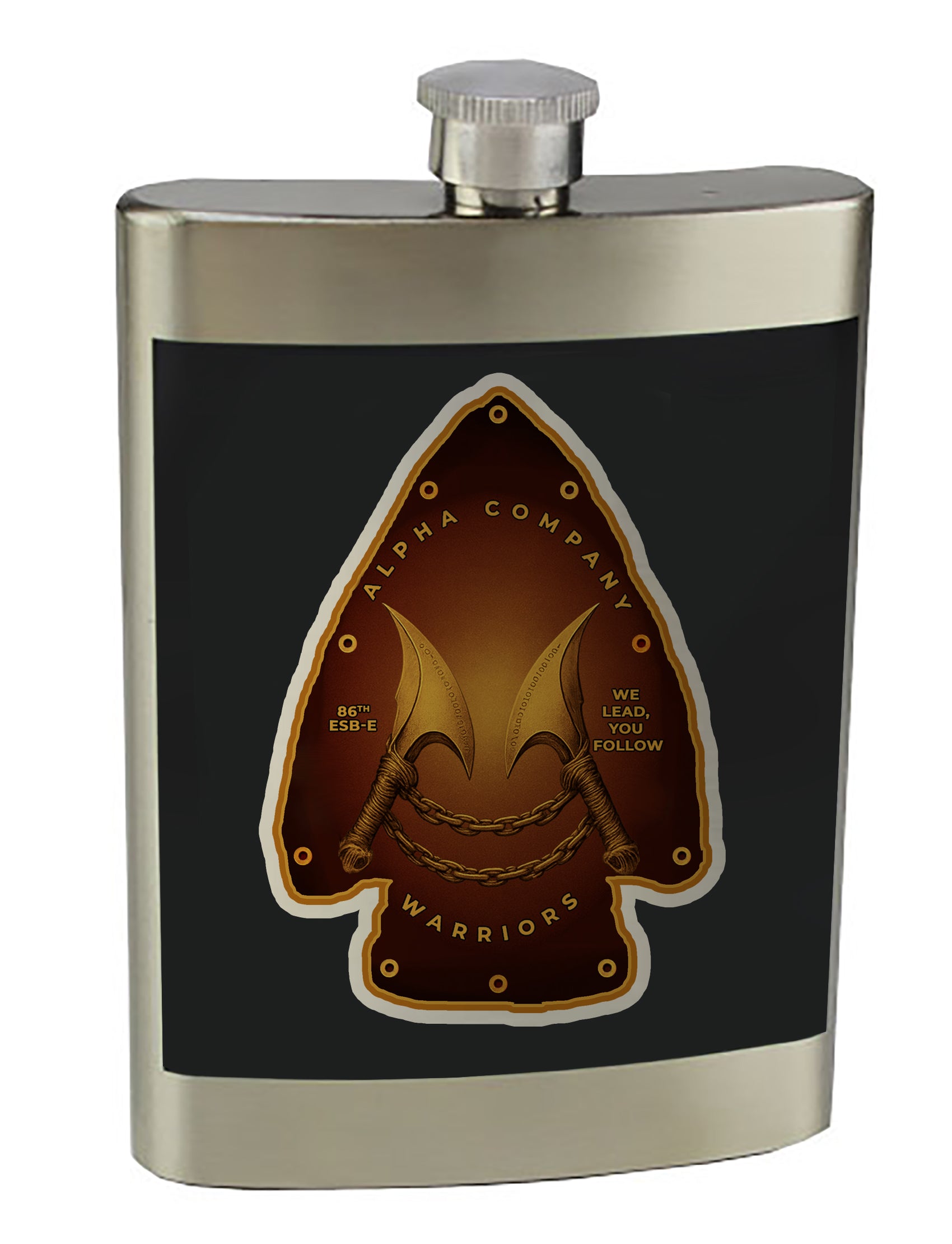 8 oz. Stainless Steel Flask with screw on lid. – FortCarsonSwag