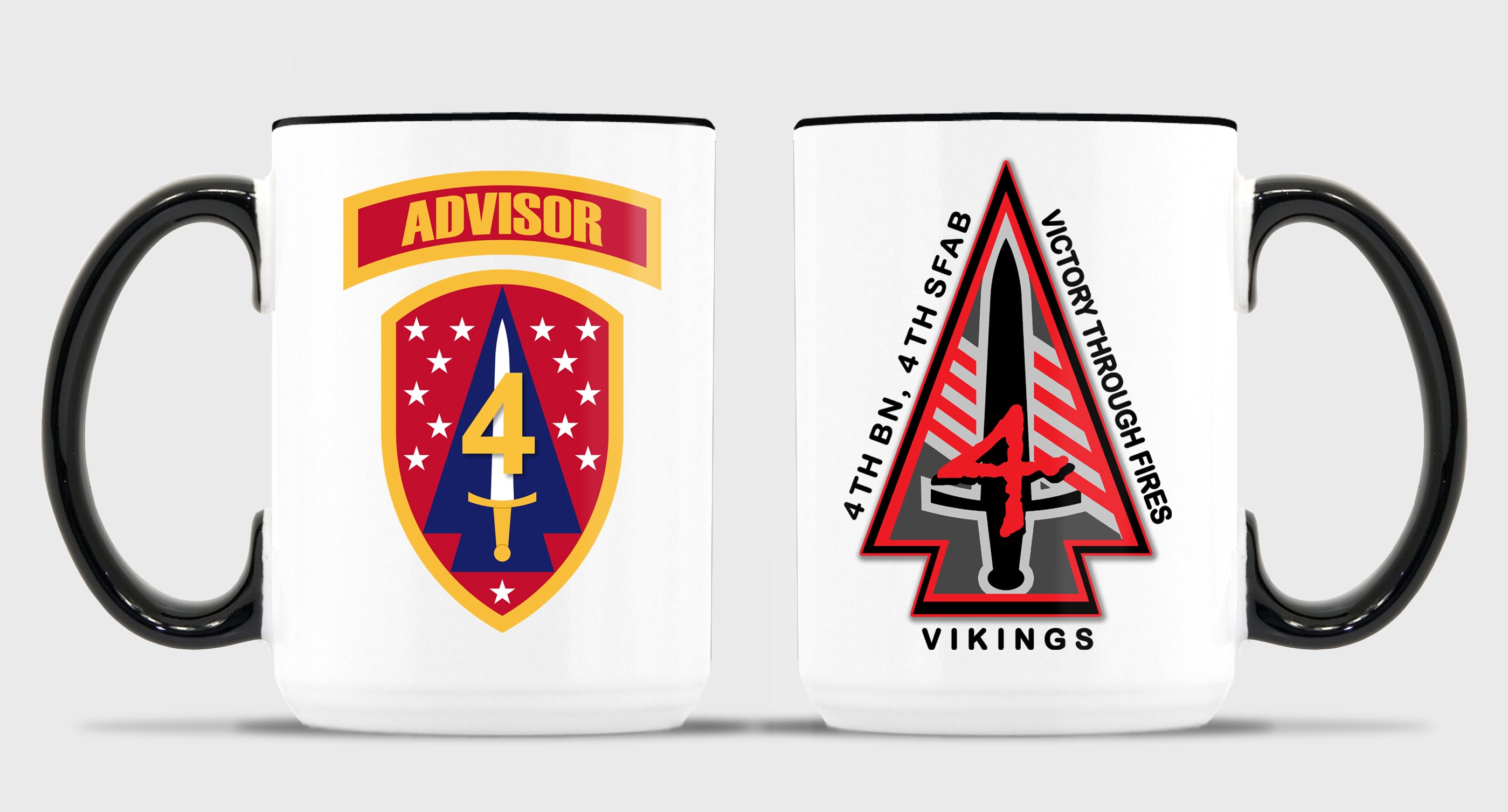 15 oz Coffee Mug- All White or White with Black Trim – FortCarsonSwag
