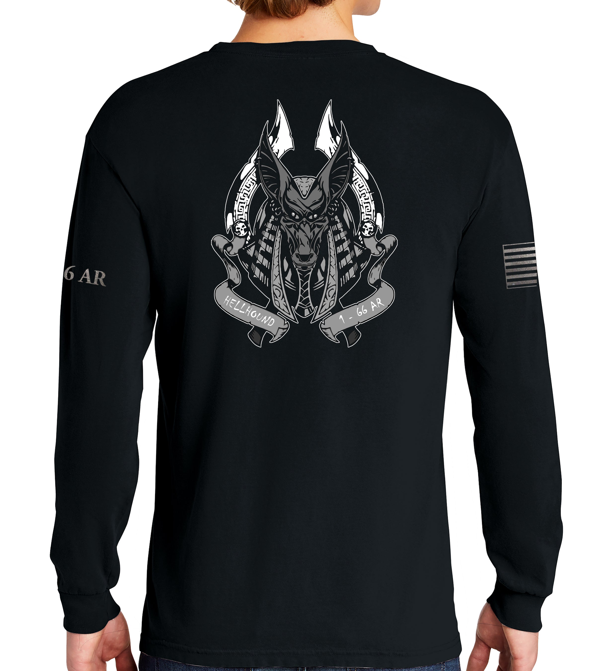 Grey Hellhound Long Sleeve 50-50 Blend Unisex Shirt. This shirt IS app ...